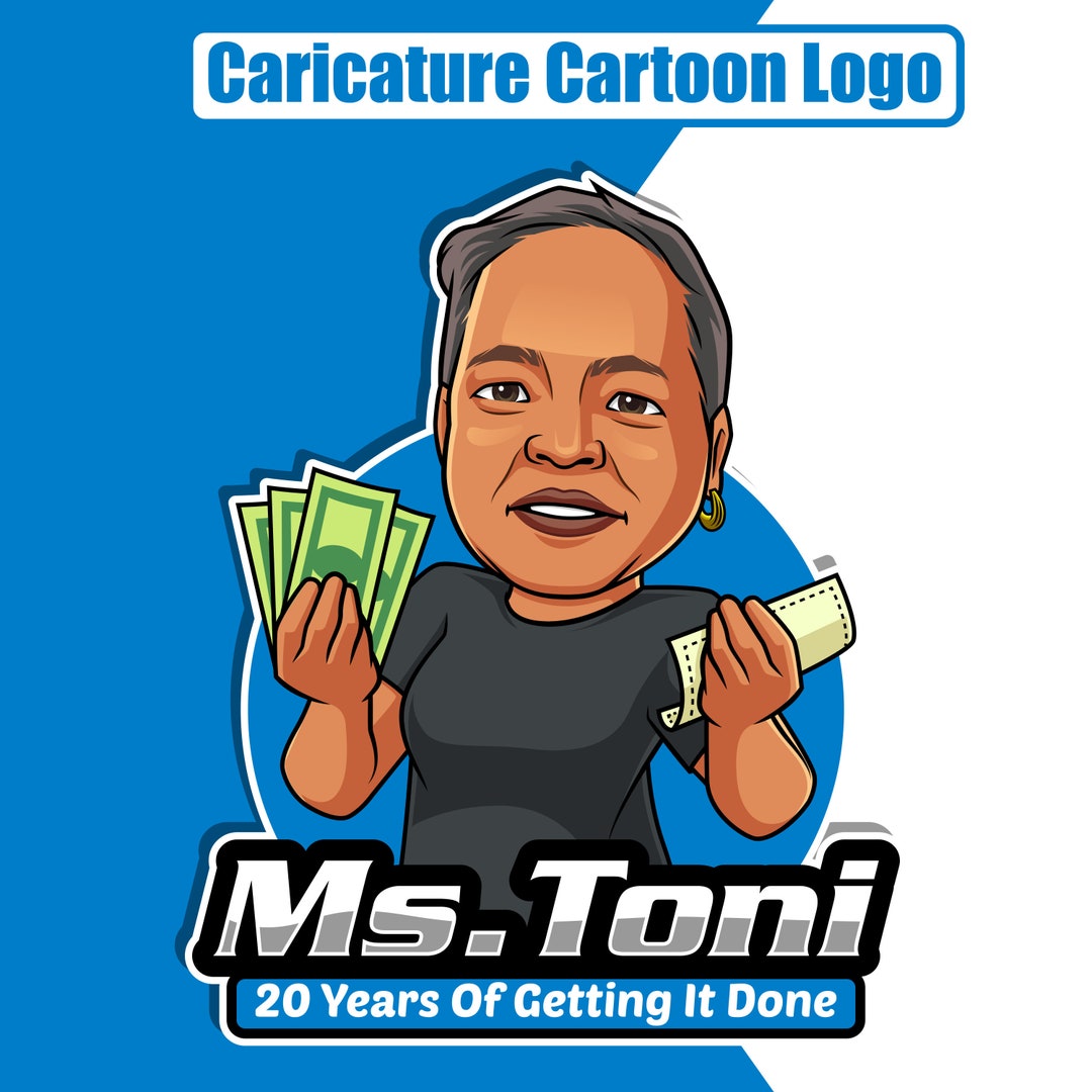Custom Modern Cartoon Caricature Logo, Portrait Mascot Logo, Business ...
