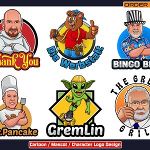 Custom Professional and Unique Mascot Logo/ Cartoon Logo/ Caricature ...