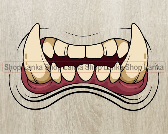 Devil Mouth And Teeth Svg Jpg Pdf Png Dxf Eps Cricut | Etsy