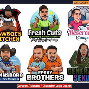 Custom Business Logo Portrait, Cartoon Logo, Mascot Logo, Business Logo ...