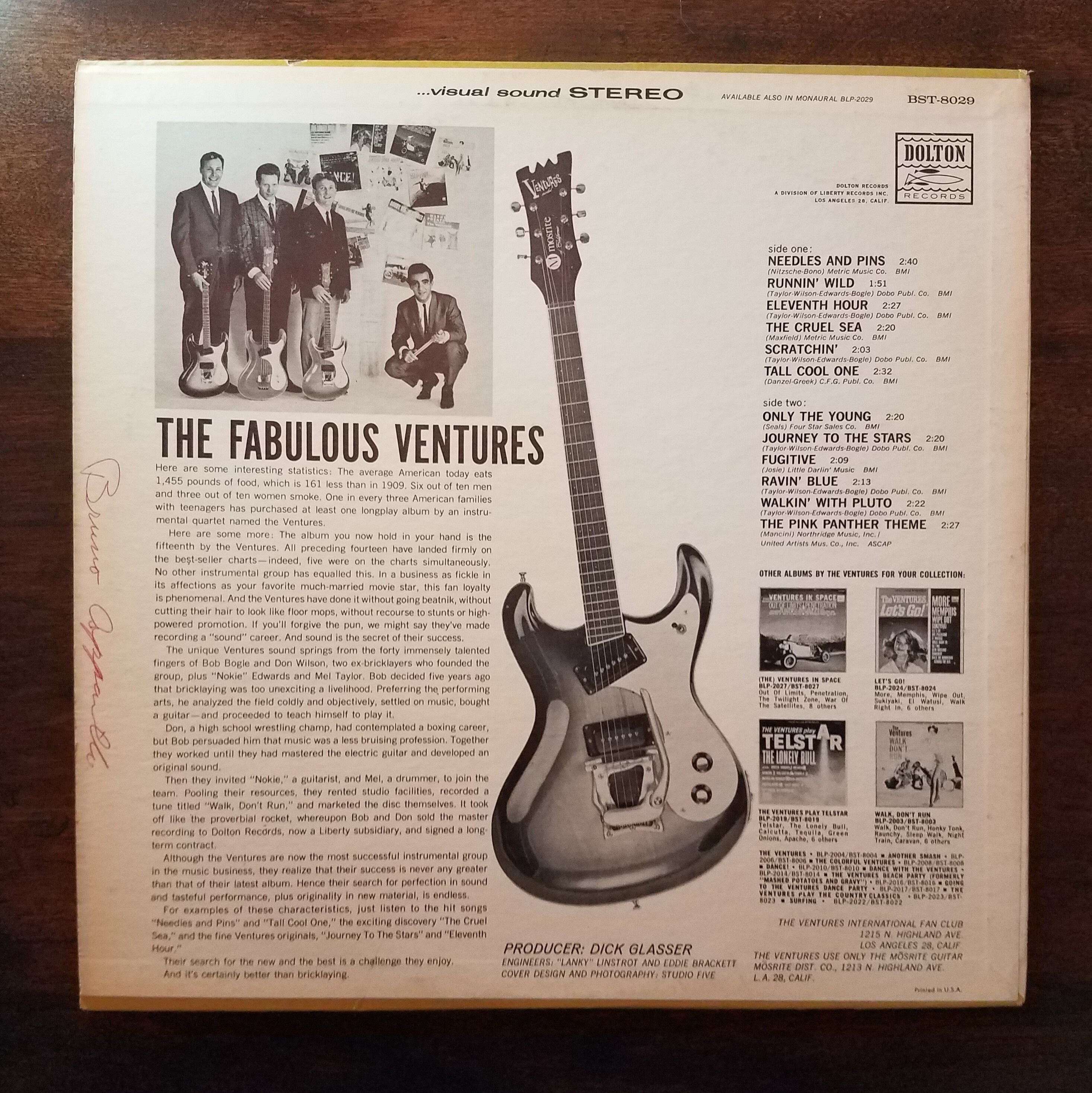 The Ventures the Fabulous Ventures Record Album Lp Vinyl 33rpm Dolton Original Surf Rock Guitar ...