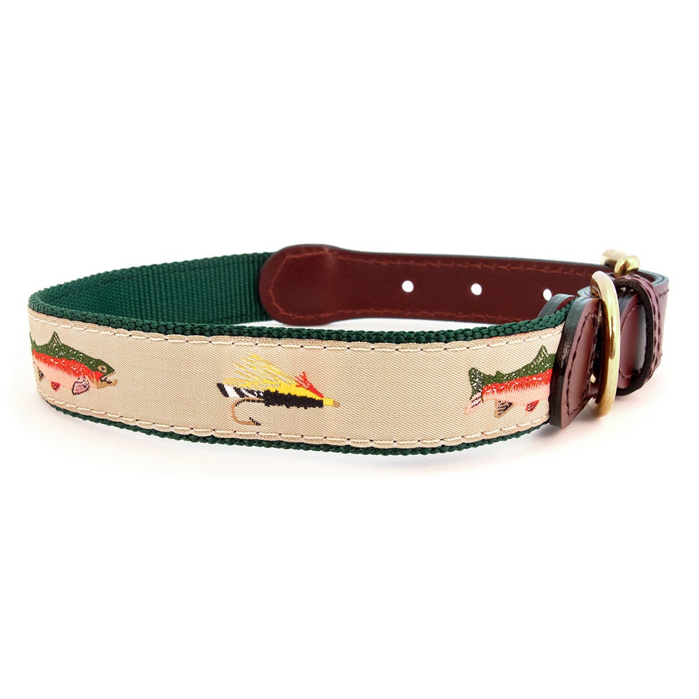 American Traditions Fly Fishing Dog Collar and Leash Made in - Etsy