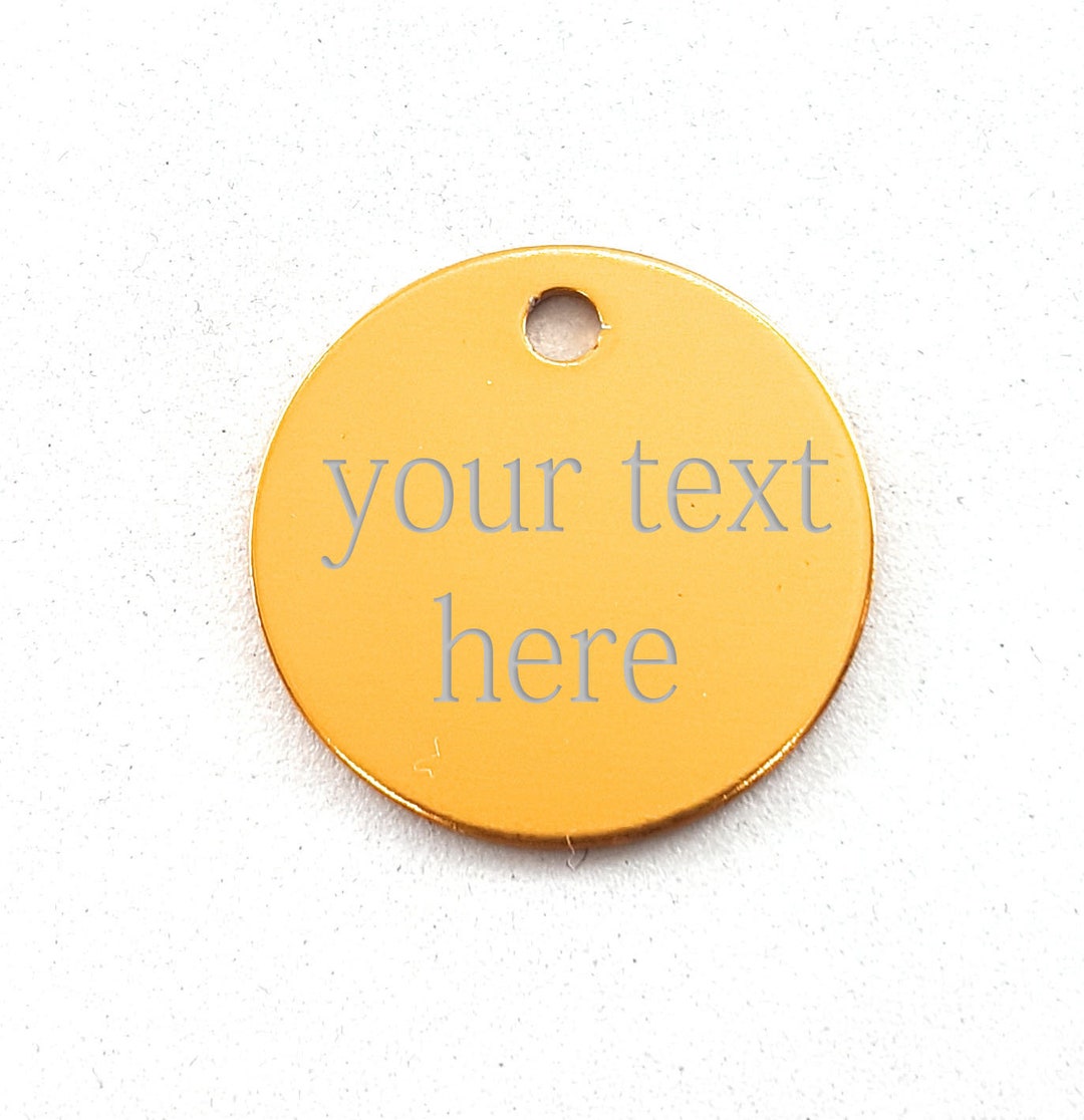 Circle Tag Aluminum Custom 25mm Personal Message -draw -logo.engraved ...
