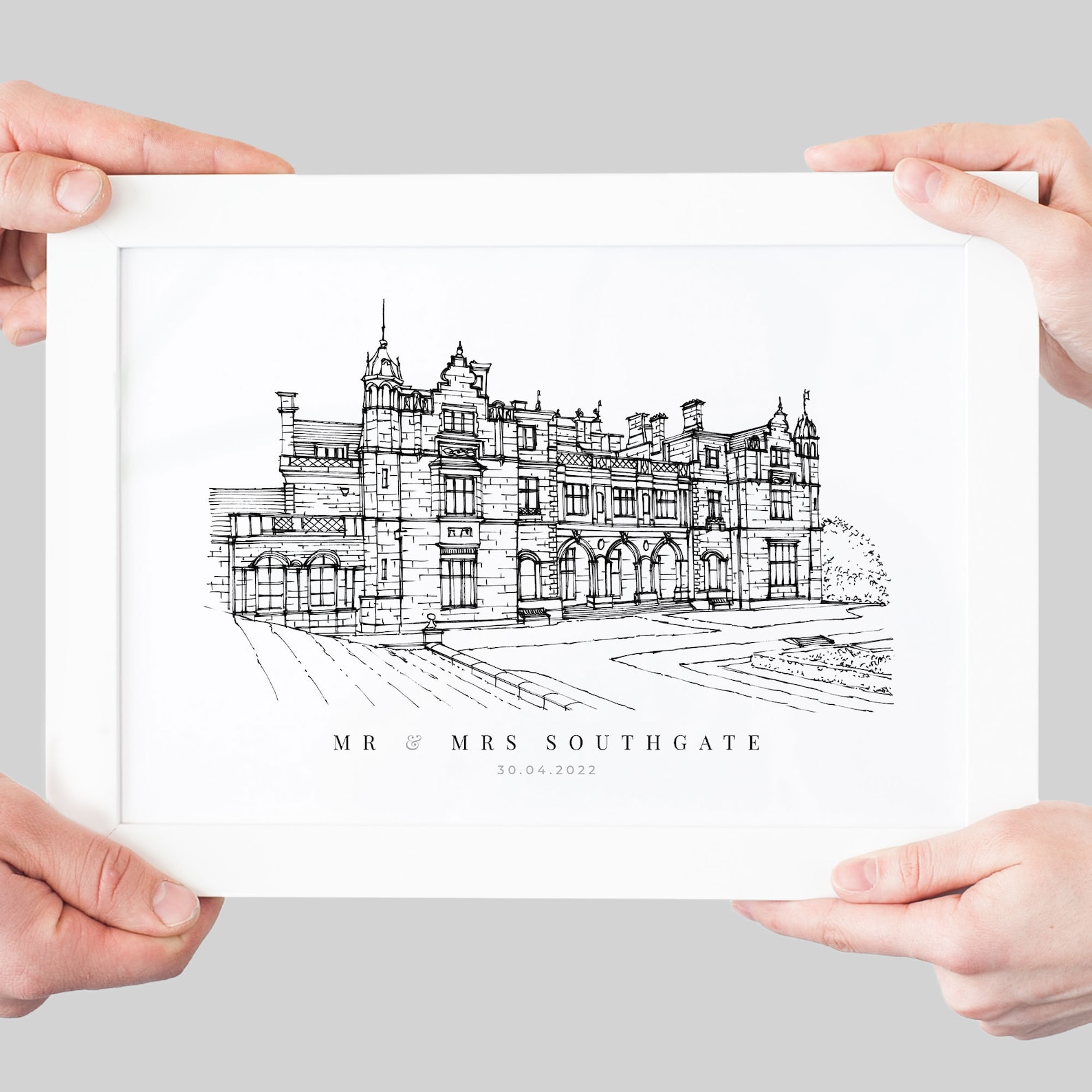 Custom Hand Drawn Wedding Venue Line Portrait Custom Drawing - Etsy