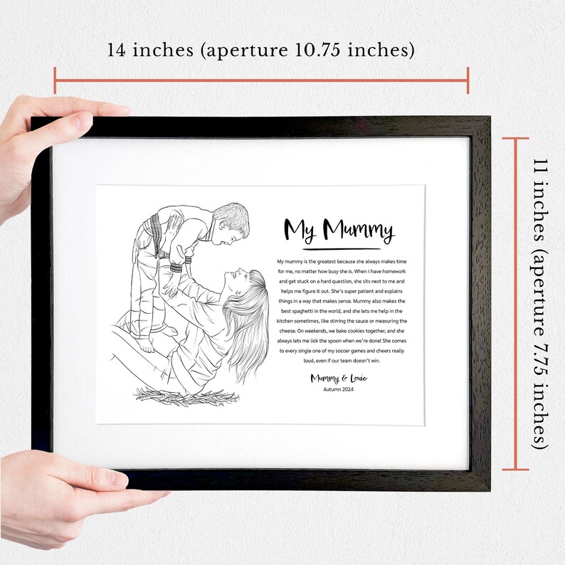 Custom Hand-drawn Nanny Line Portrait Personalised Family Drawing From ...