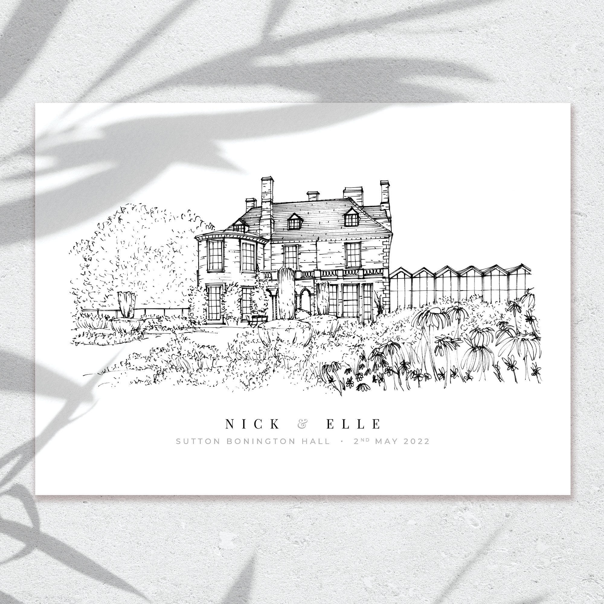 Custom Hand Drawn Wedding Venue Drawing for Invitations | Custom ...