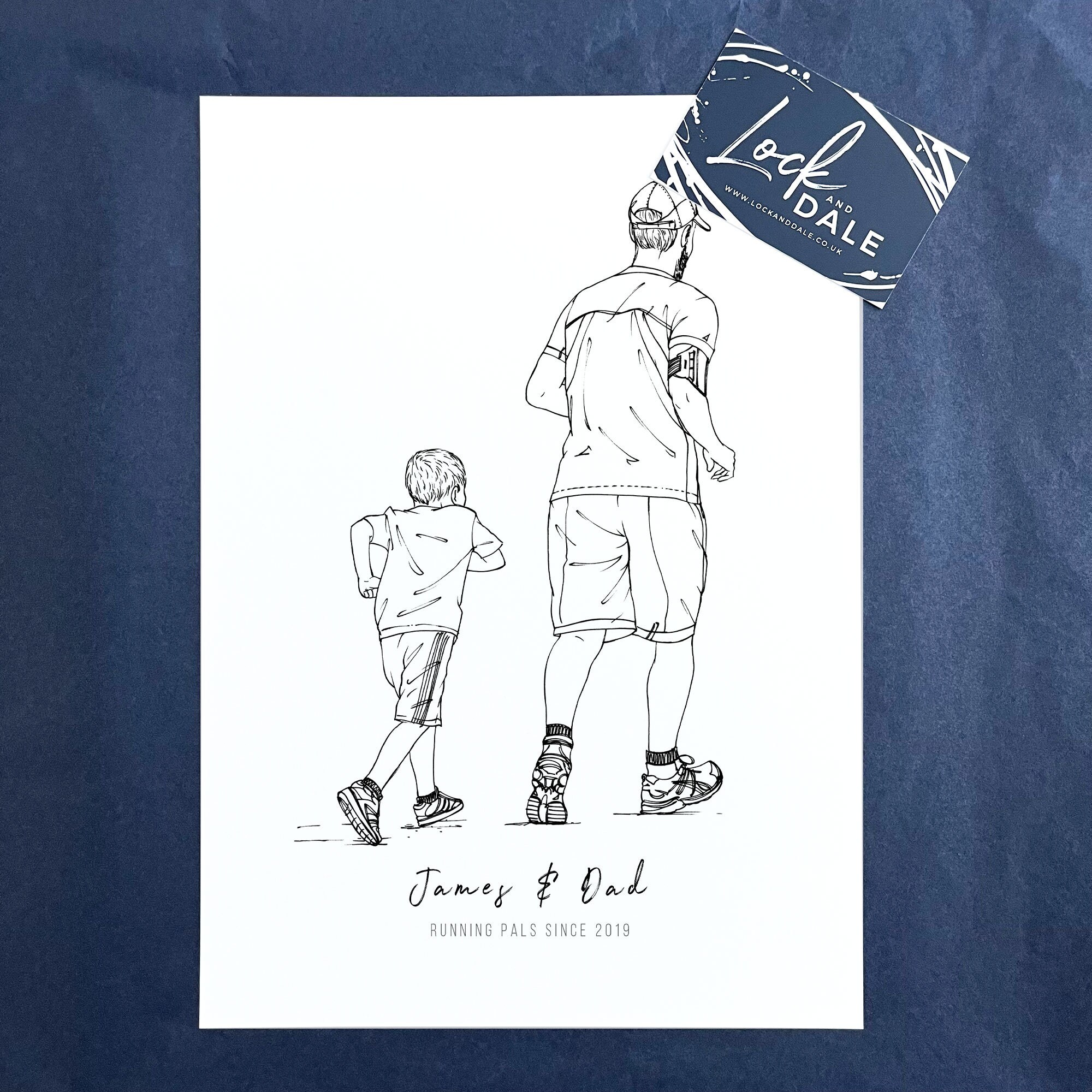 Hand Drawn Daddy & Family Line Drawing Custom Portrait From | Etsy