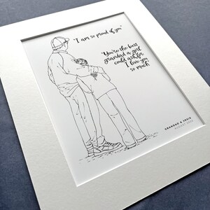 Custom Hand-drawn Daddy Line Drawing With Personalised Quote | Portrait ...