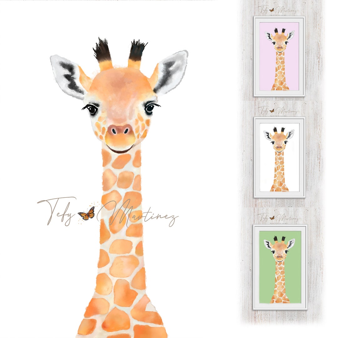 Forest Nursery Printable Prints, Baby Giraffe, Digital Nursery Art ...