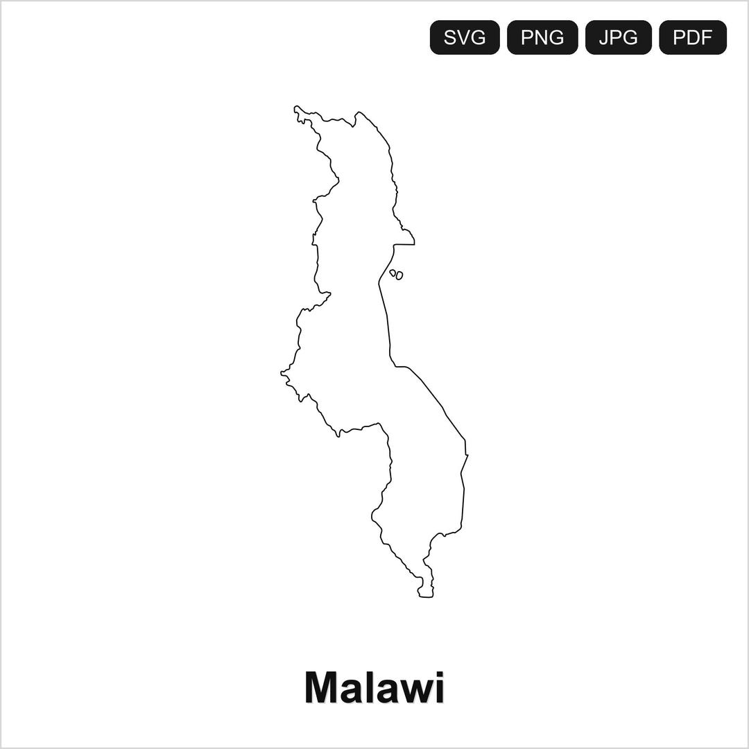 Malawi Country Outline SVG PNG PDF | Cricut Silhouette Cut File | Map ...