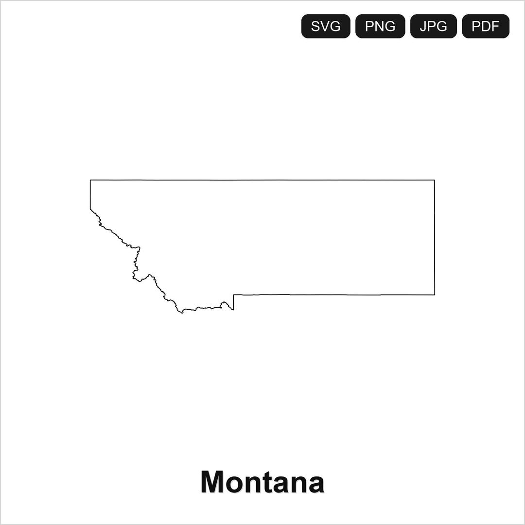 Montana State Outline SVG PNG PDF | Cricut Silhouette Cut File | Map ...