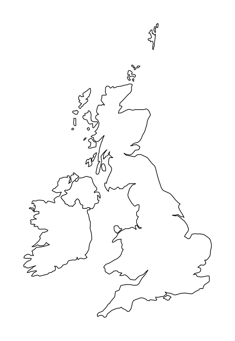 British Isles Map Outline SVG PNG PDF | Cricut Silhouette Cut File ...