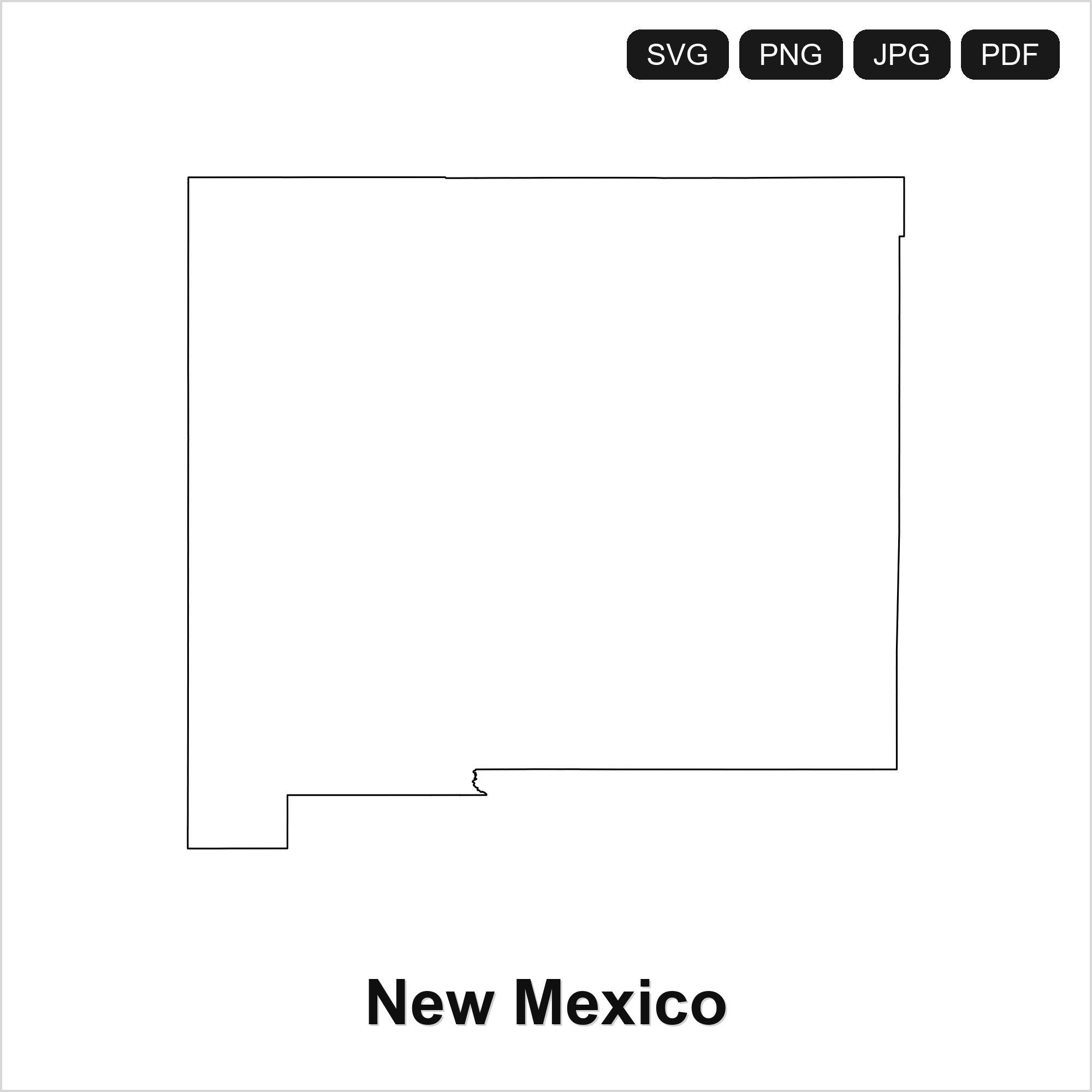 New Mexico State Outline SVG Cut File | Map Clipart (digital Download ...