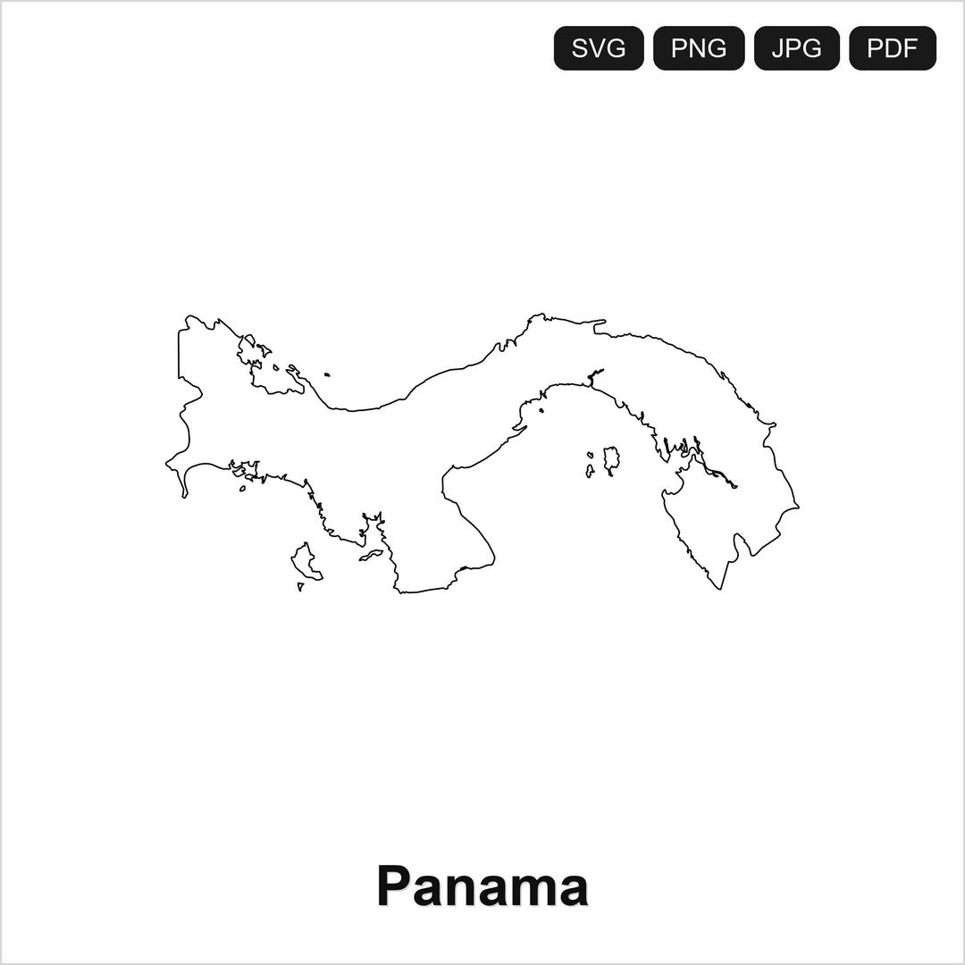 Panama Country Outline SVG PNG PDF | Cricut Silhouette Cut File | Map ...
