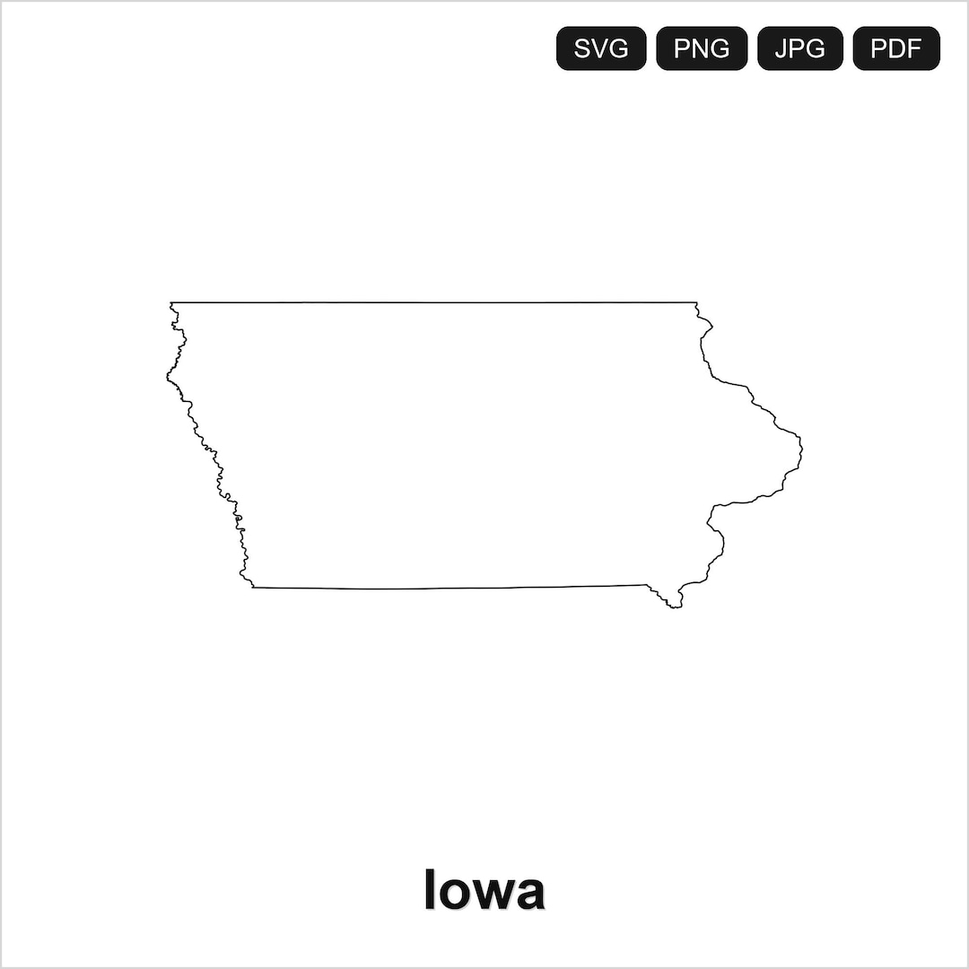 Iowa State Outline SVG PNG PDF | Cricut Silhouette Cut File | Map ...
