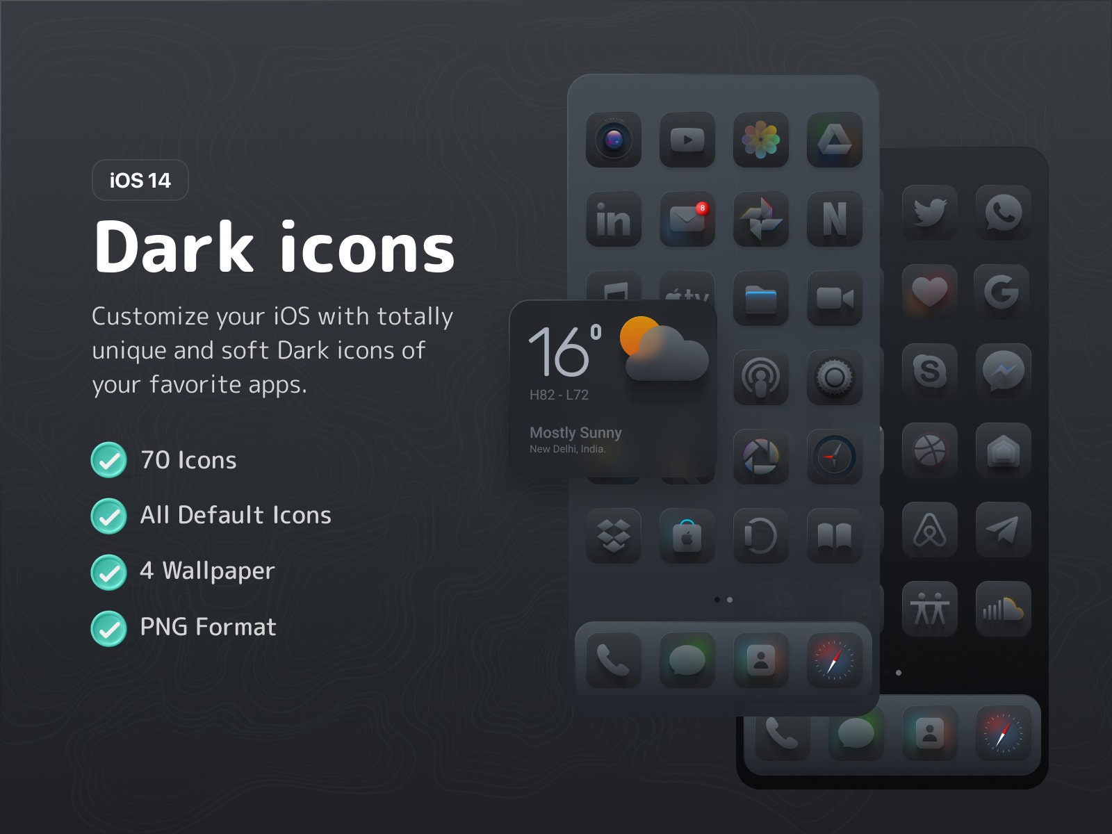 Black IOS 17 Icons, Classic Ios 17 App Icon Pack - Etsy