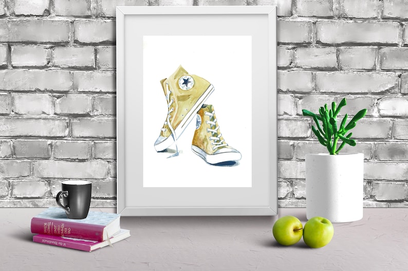 Converse Art Print From Original Watercolor Painting Converse Art ...