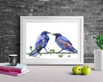 Two Crows Painting - Etsy