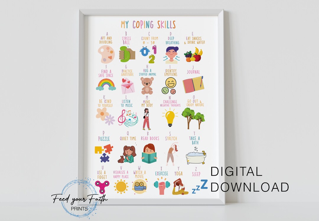 Coping Skills Poster Social Worker Office Decor School - Etsy