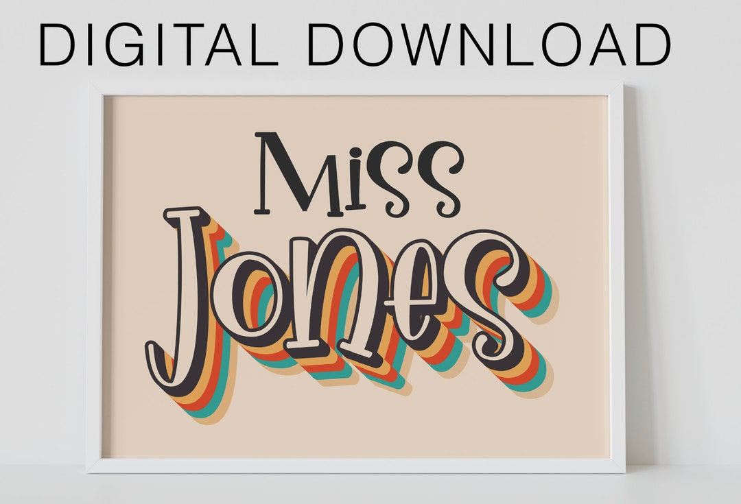 Custom Teacher Name Digital Download Classroom Sign Education Printable ...