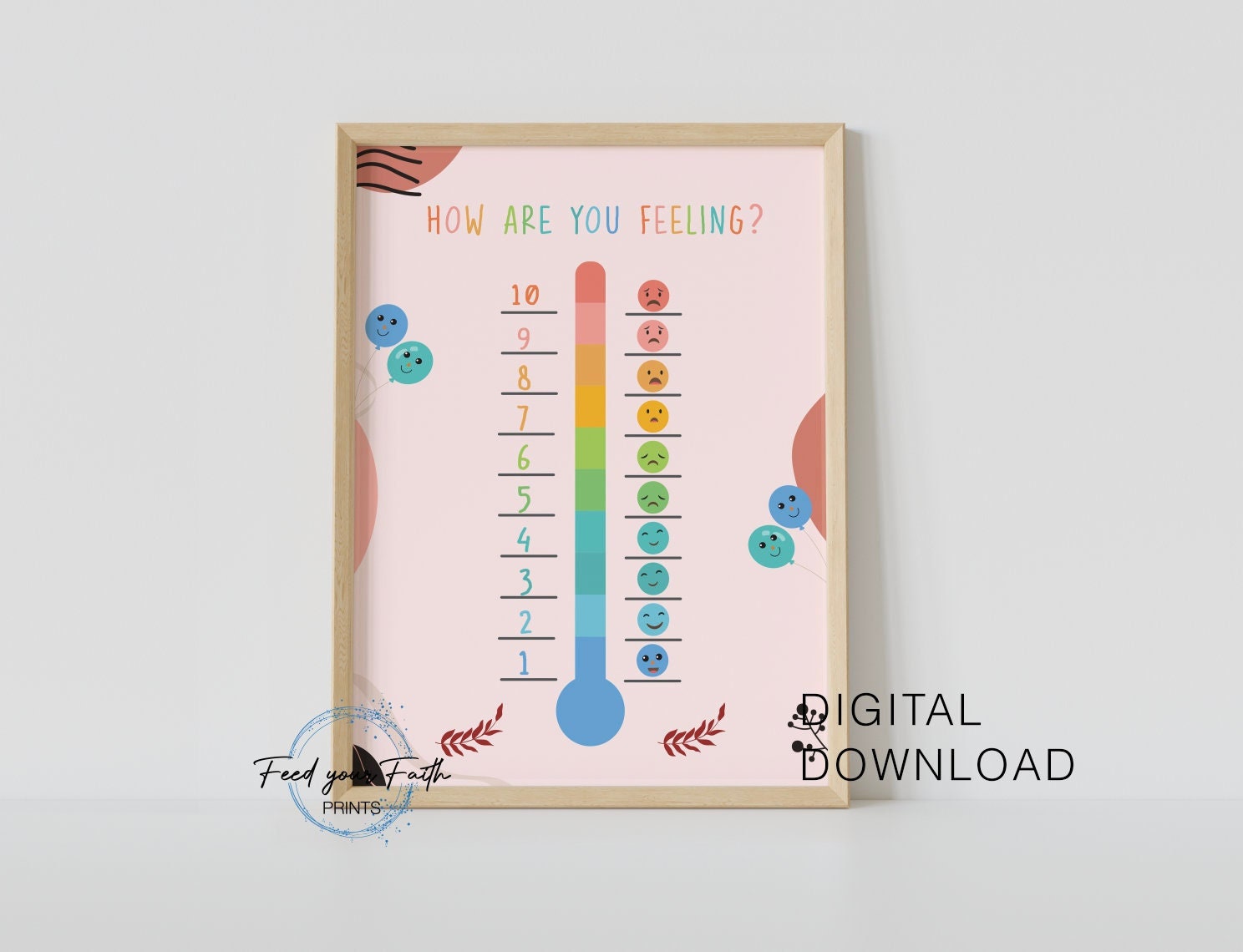 Feelings Chart Rainbow Montessori Homeschool Decor Emotions - Etsy