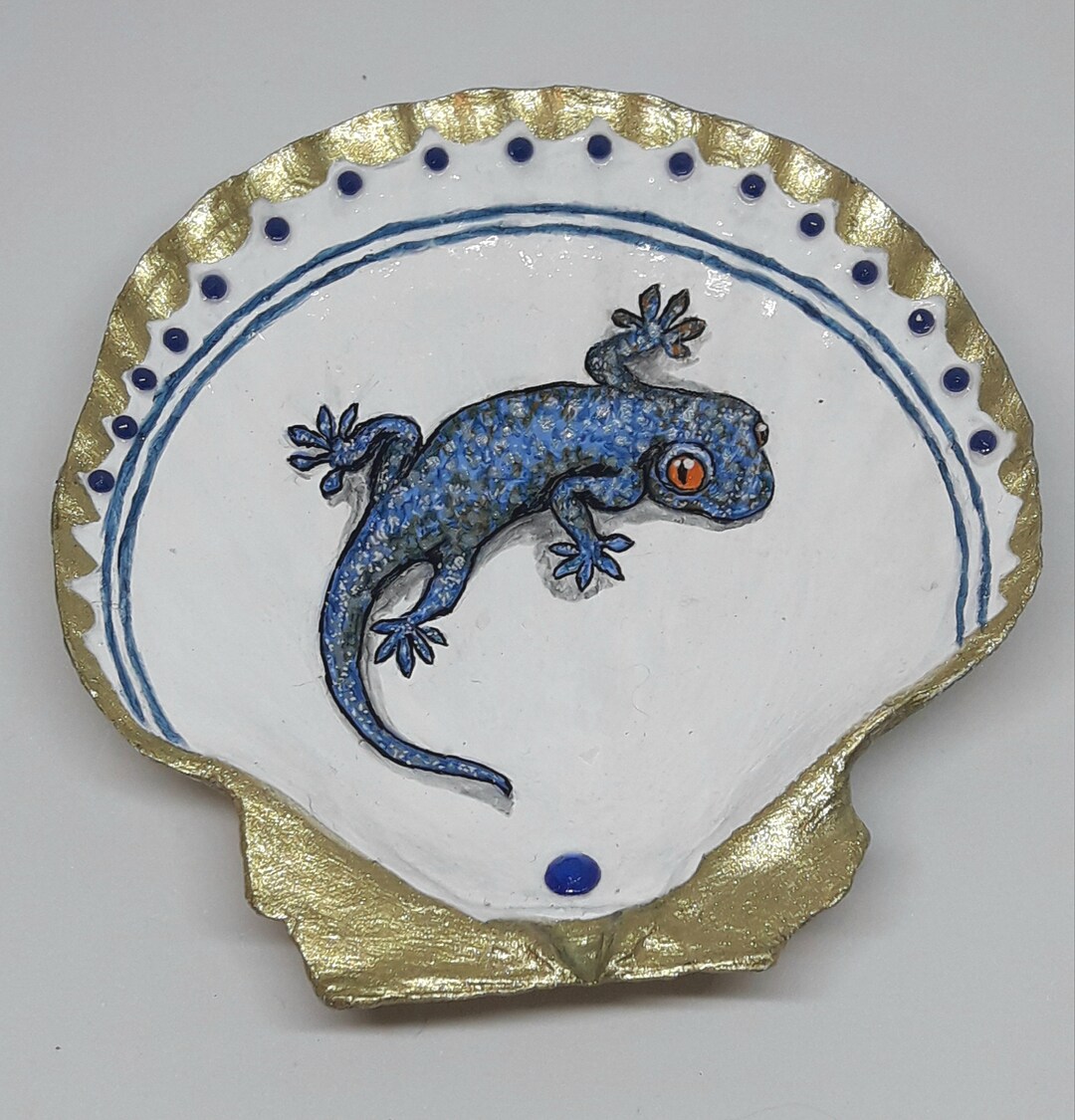 Clam Scallop Shell Jewelry Shell Gecko Lizard Lizard - Etsy