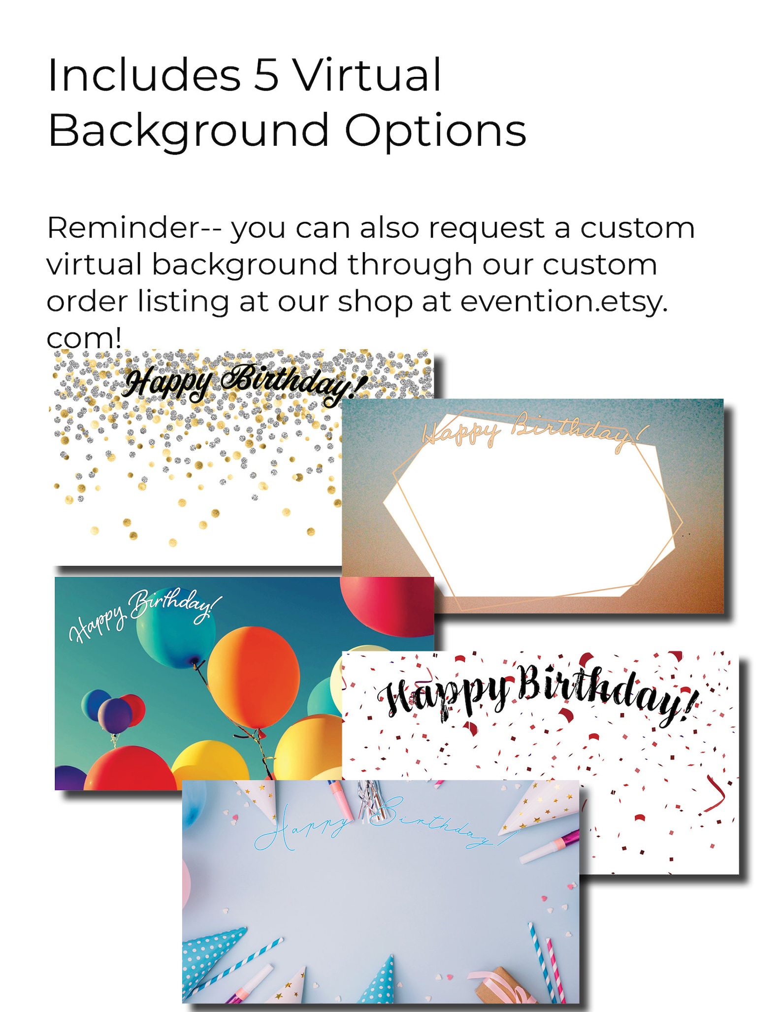 Virtual Backgrounds | Virtual Birthday Party | Digital Birthday - Etsy