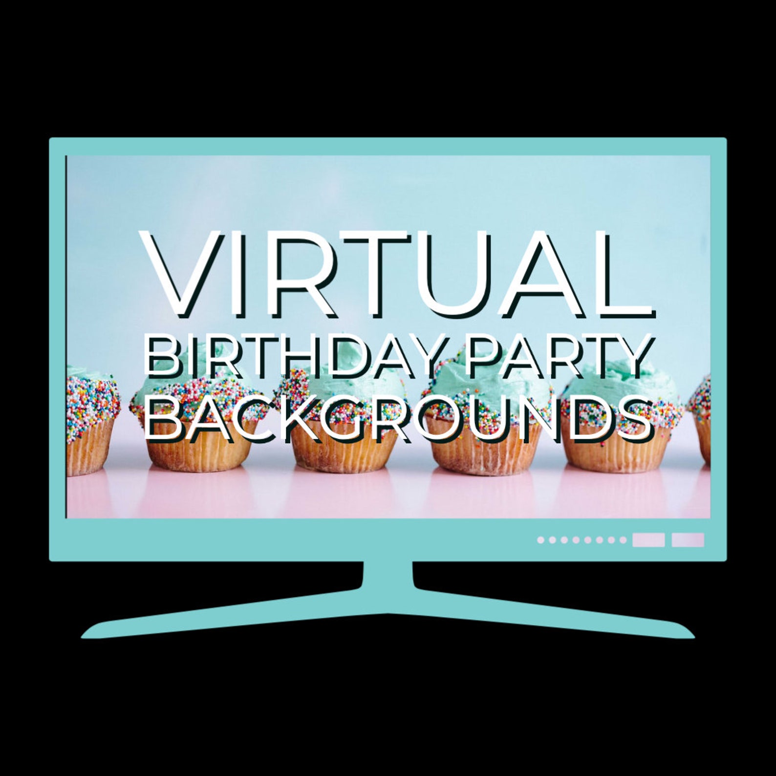Virtual Backgrounds | Virtual Birthday Party | Digital Birthday - Etsy