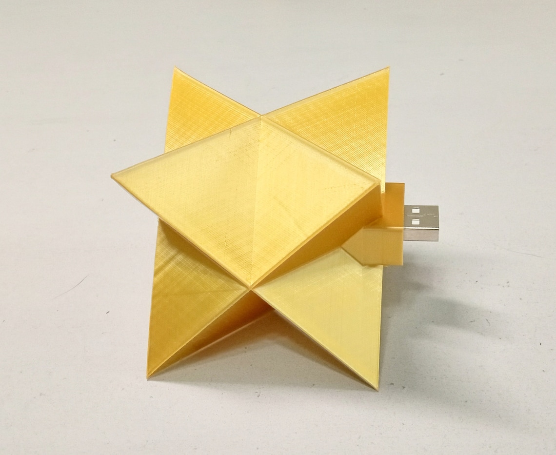 3D Printed Star Tetrahedron Lamp Night Light USB LED Light Home Office ...
