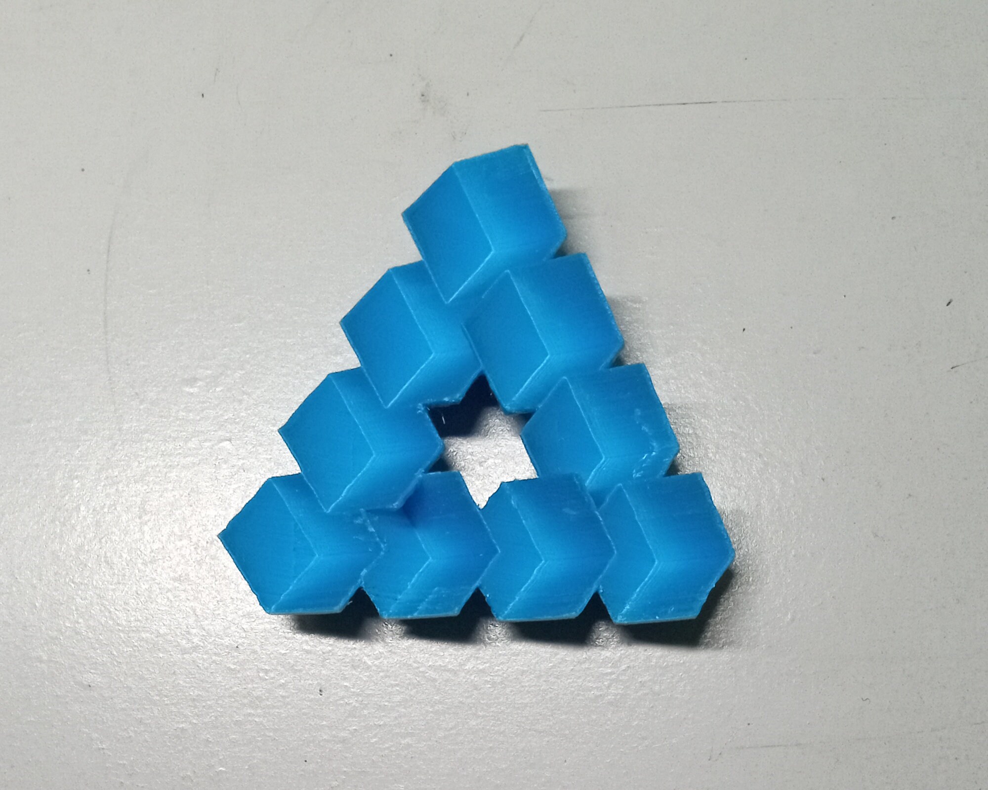 3D Printed Penrose Triangle With Cube Shells Impossible Triangle ...