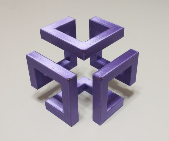 3D Printed Infinity Cube Optical Illusion Art Home Office - Etsy