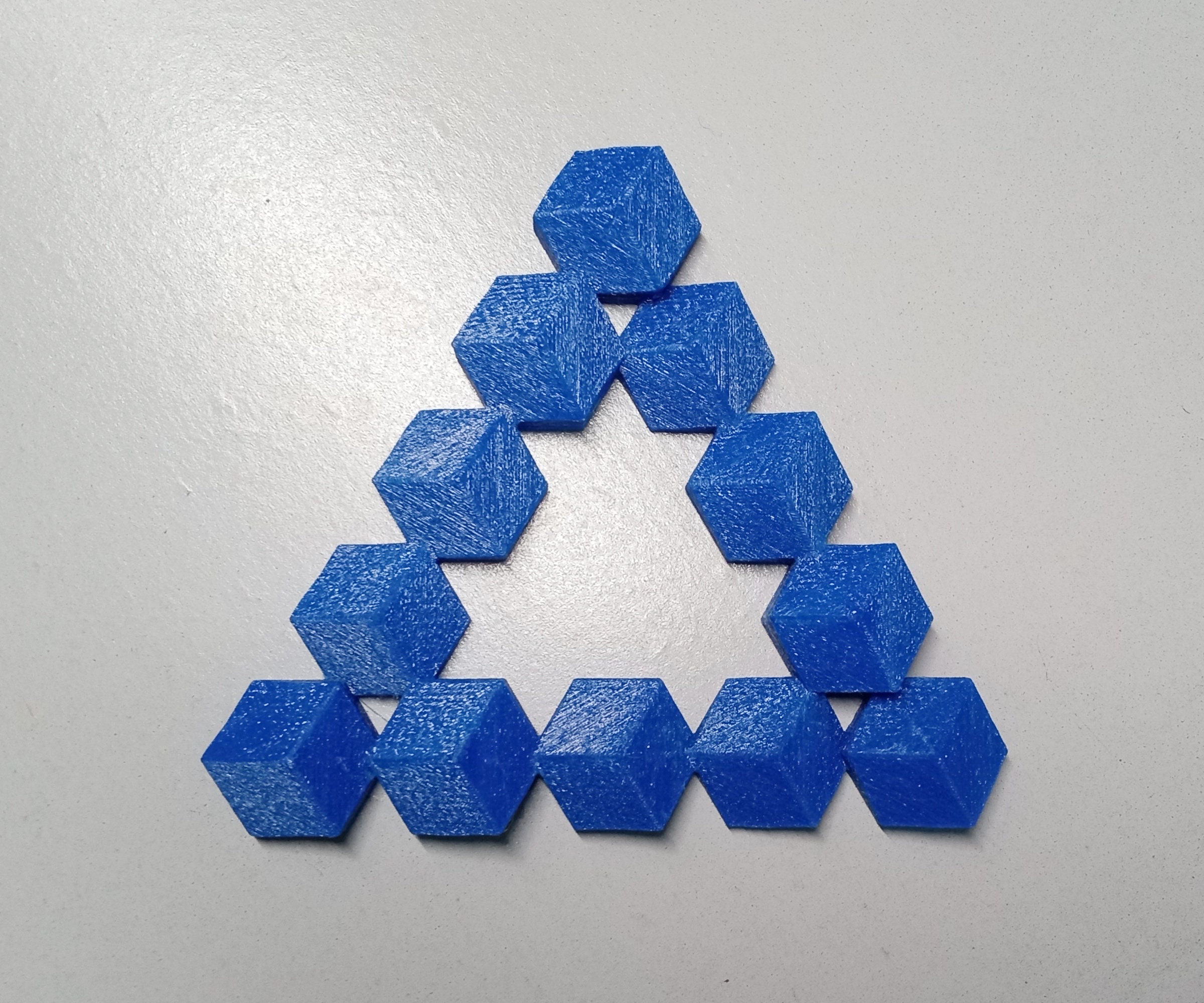 3D Printed Penrose Triangle With Effect of 3D Cubes Impossible Triangle ...