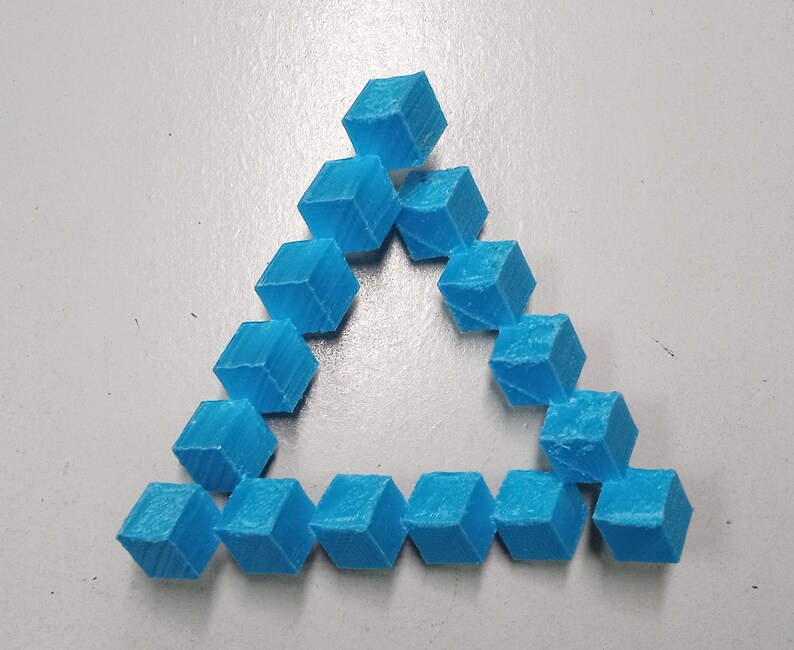 3D Printed Penrose Triangle With Cubes Impossible Triangle Optical ...