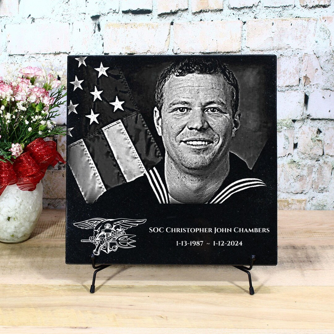 Custom Etched Black Granite Service Member Plaque: Military Memorial - Etsy