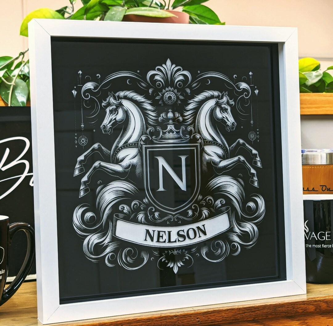 Horse Themed Wall Art - Personalized Monogram Coat of Arms - Framed ...