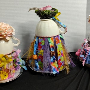 Teacup Gnome | Upcycled | Handmade | Unique One-of-a-kind Collectible ...