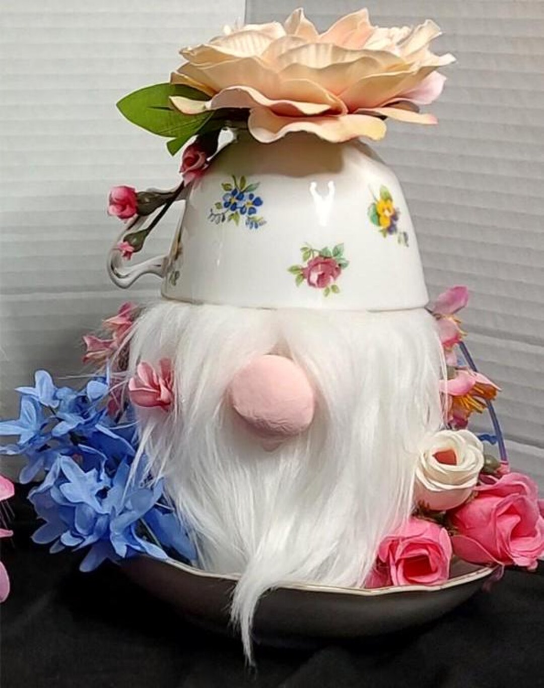 Teacup Gnome | Upcycled | Handmade | Unique One-of-a-kind Collectible ...