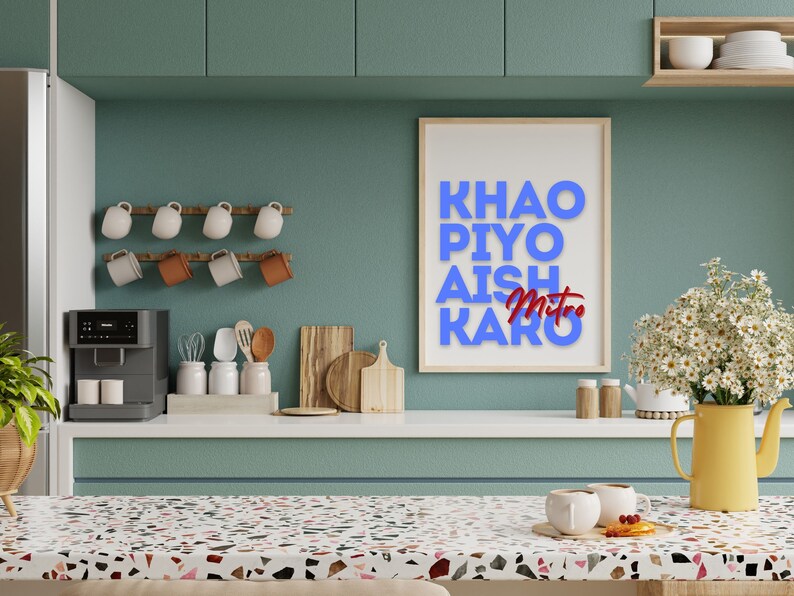 Khao Piyo Aish Karo Mitro | Typography Art | Punjabi Wall Art | Home ...