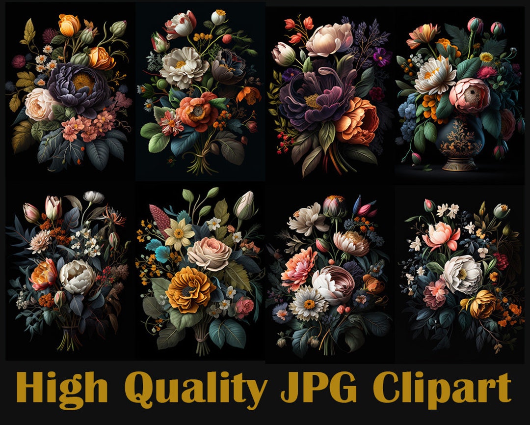 Flowers JPG Clipart Bundle / Clipart Set / 20 High Quality JPG Digital ...