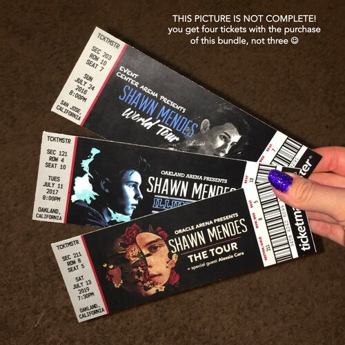 Shawn Mendes Tour Bundle of 4 Souvenir Concert Tickets - Etsy