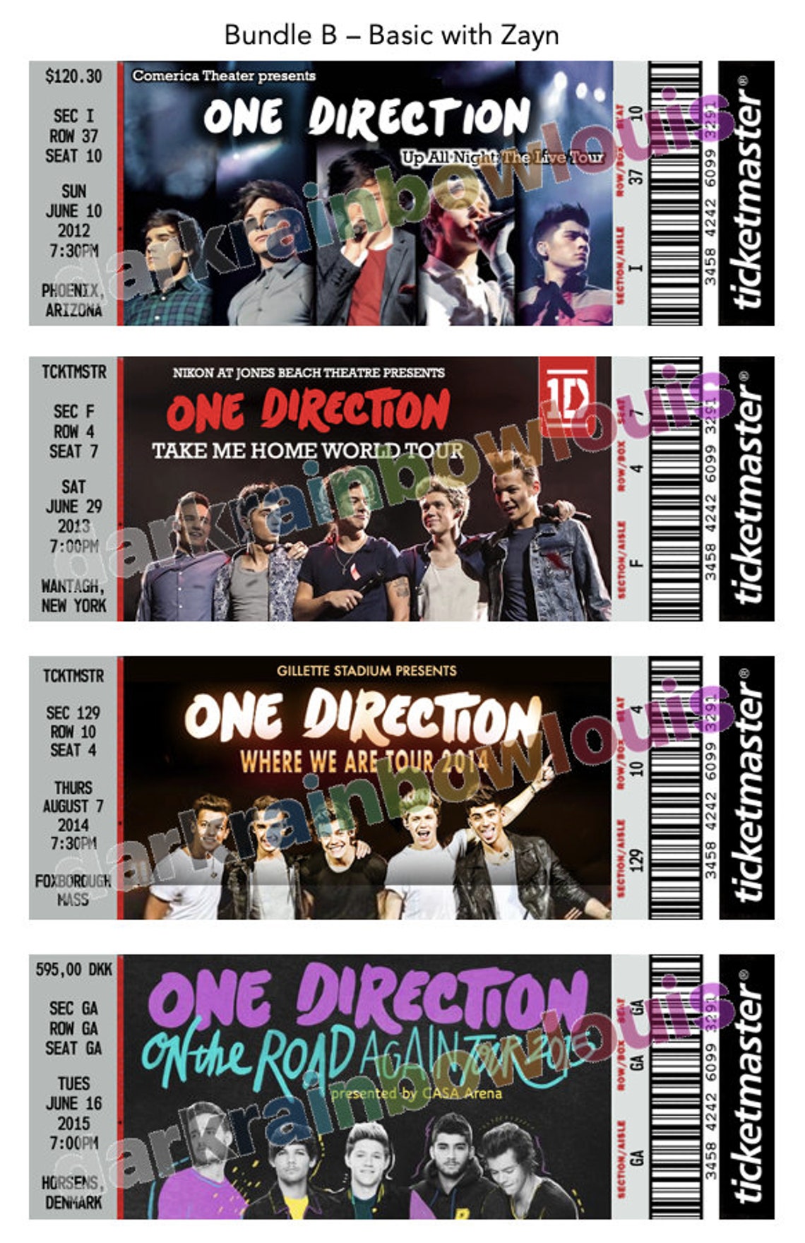 One Direction Tour Bundle of 4 Souvenir Concert Tickets - Etsy