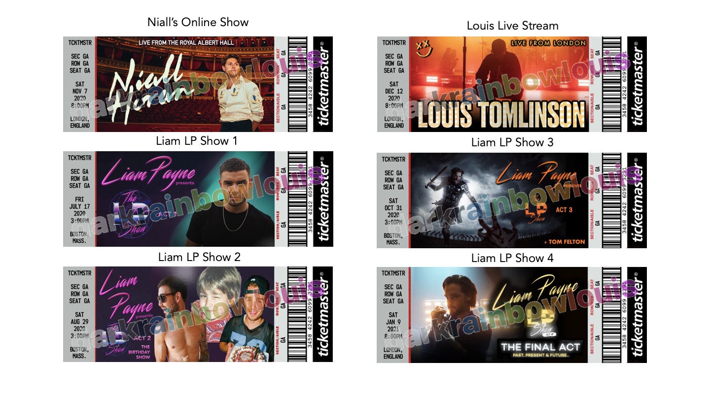 1D Virtual Concert Souvenir Ticket Bundle - Etsy