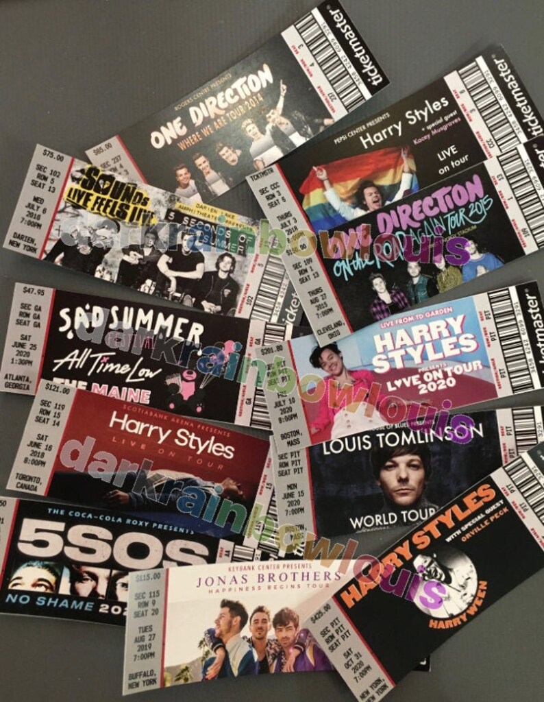 Custom Souvenir Tickets for Any Song or Album | Etsy