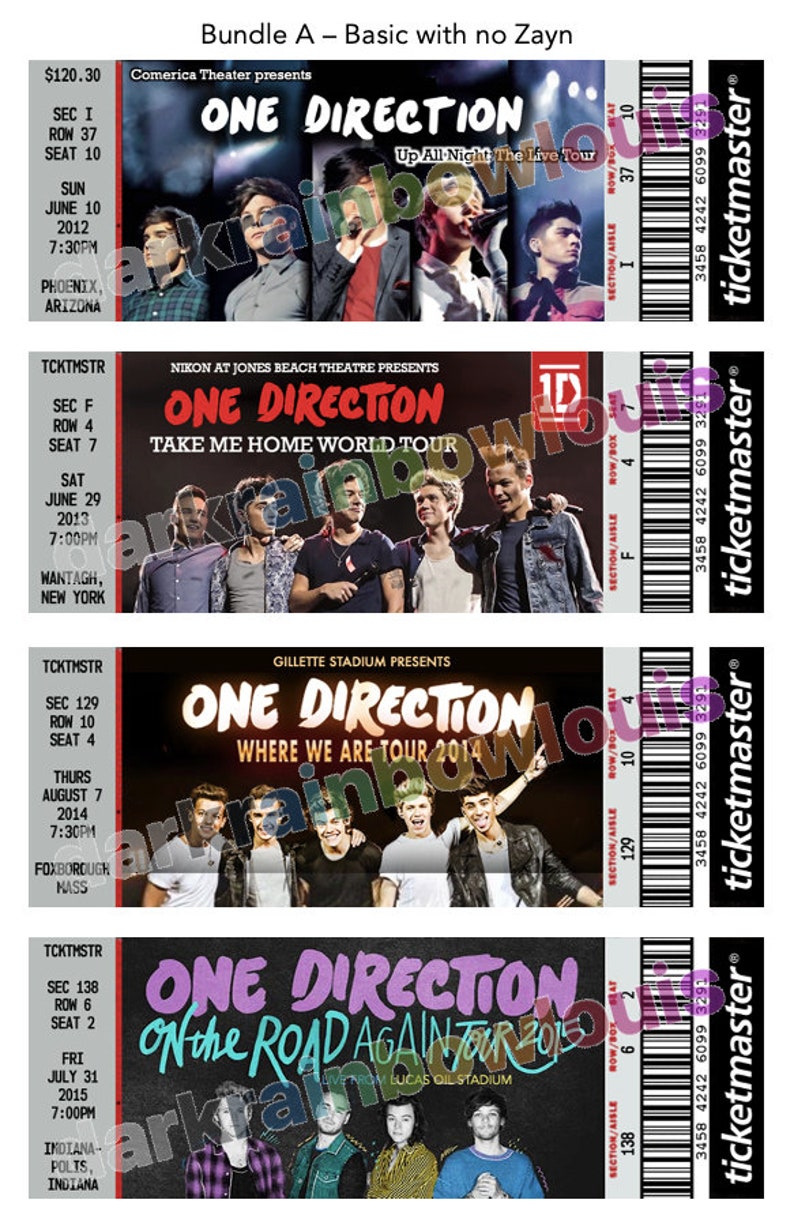 One Direction Tour Bundle of 4 Souvenir Concert Tickets - Etsy