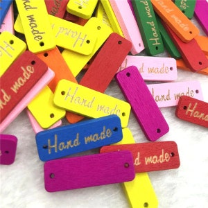 10 Wooden Handmade Labels Tags for Knitting Sewing Crocheting and Other ...