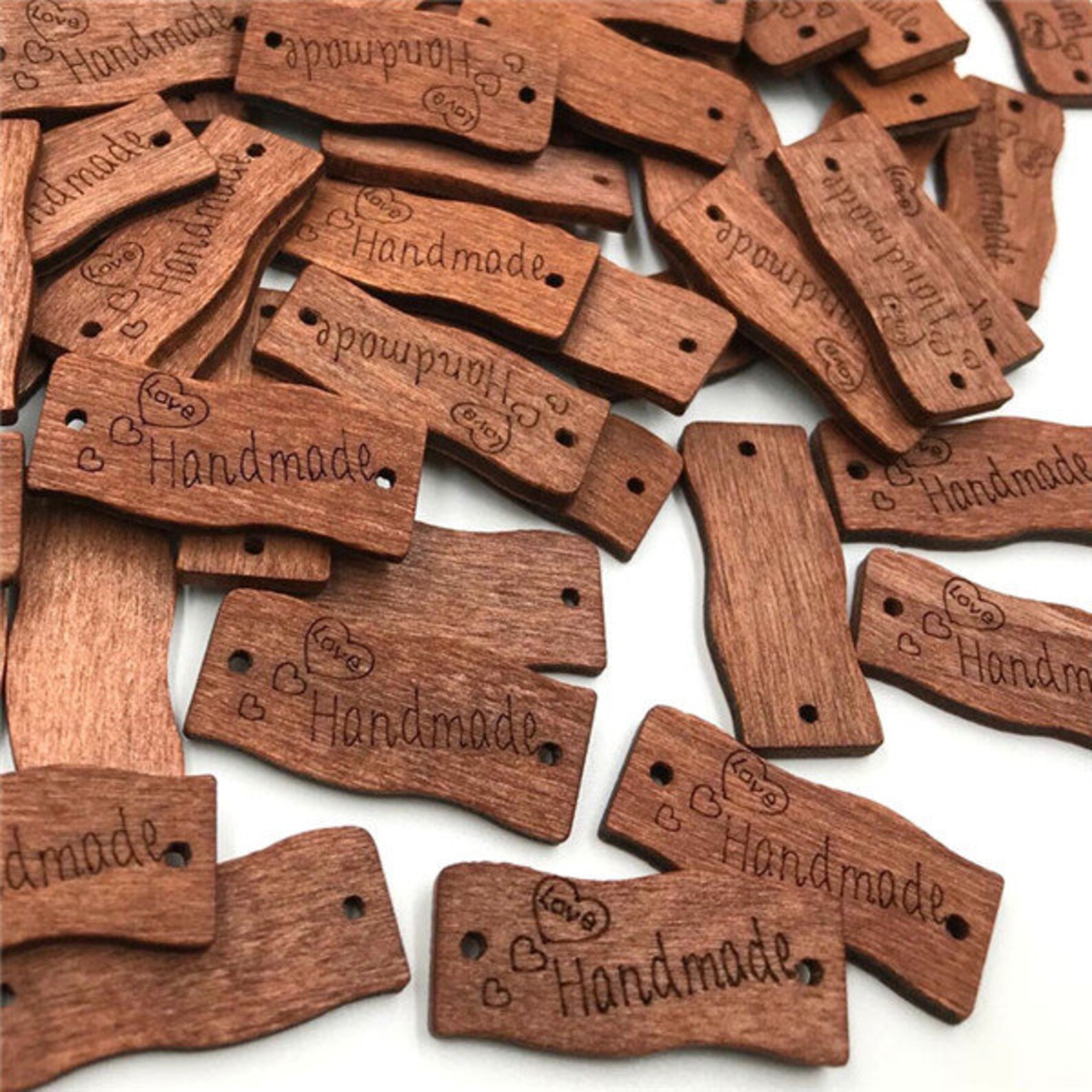 10 Wooden Handmade Labels Tags for Knitting Sewing Crocheting - Etsy UK