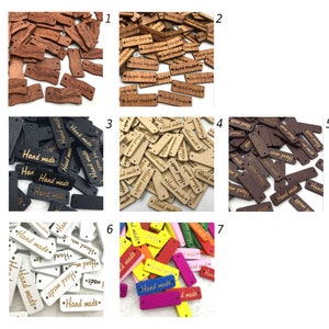 10 Wooden Handmade Labels Tags for Knitting Sewing Crocheting and Other ...