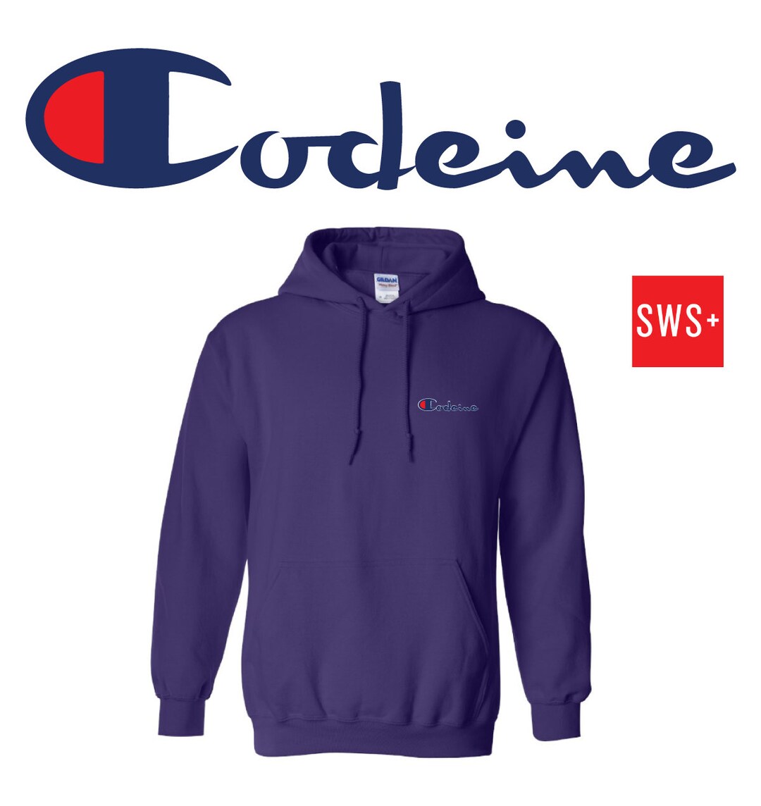 Codeine Champion Embroidered Pullover Hooded Sweatshirt - Etsy