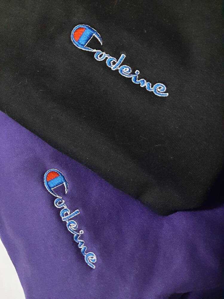 Codeine Champion Embroidered Pullover Hooded Sweatshirt - Etsy