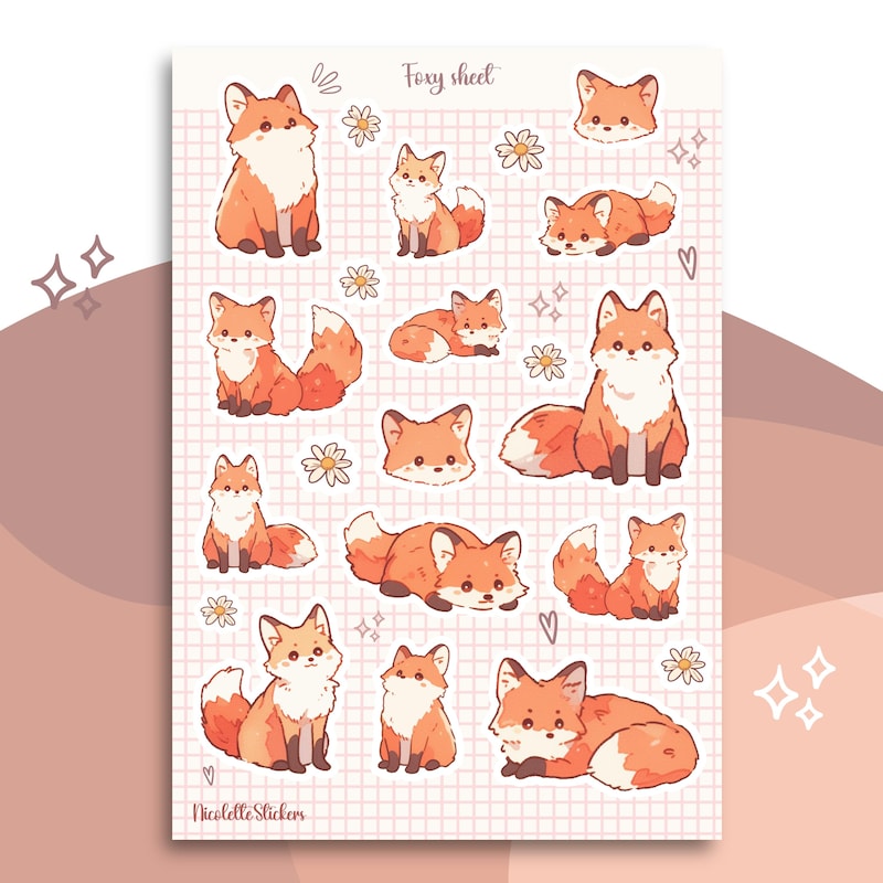 Fox Sticker Sheets - Etsy UK